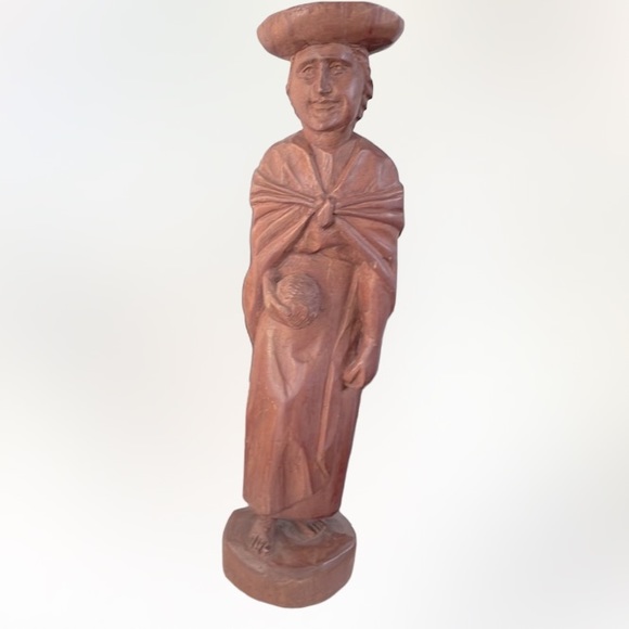 Vintage | Art | Vintagehand Carved Wood Man Statue | Poshmark